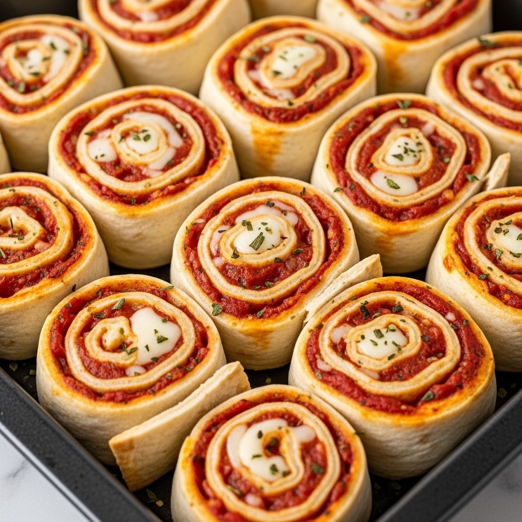 Pizza Roll Ups with Garlic Herb Topping - Easy & Delicious Snack